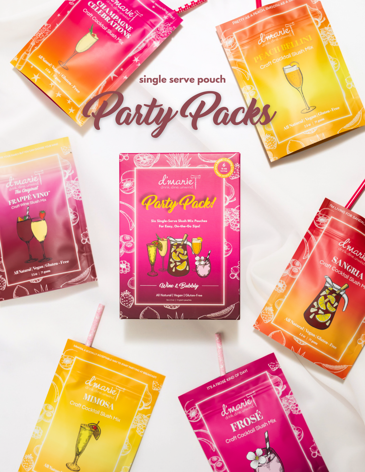 Single-Serve Frozen Cocktail Party Packs – d'marie inc.